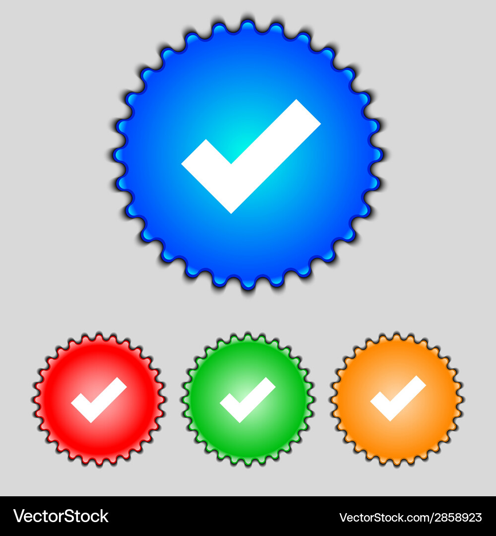 Check mark sign icon confirm approved symbol set Vector Image