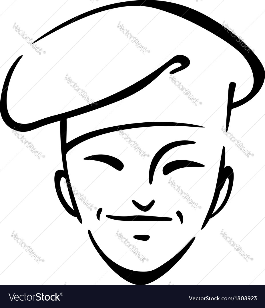 Chinese chef in a toque Royalty Free Vector Image