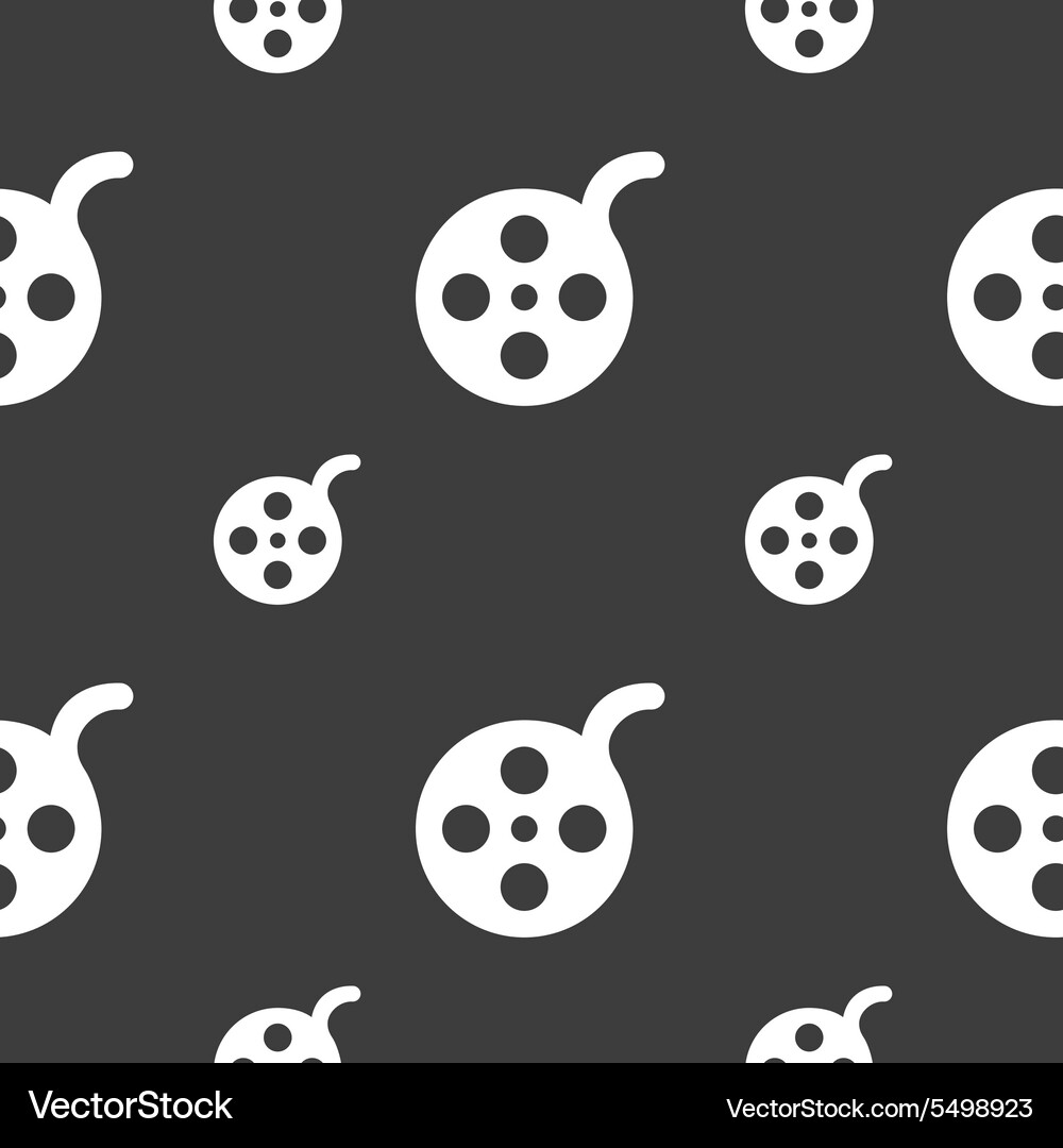 Film icon sign seamless pattern on a gray Vector Image