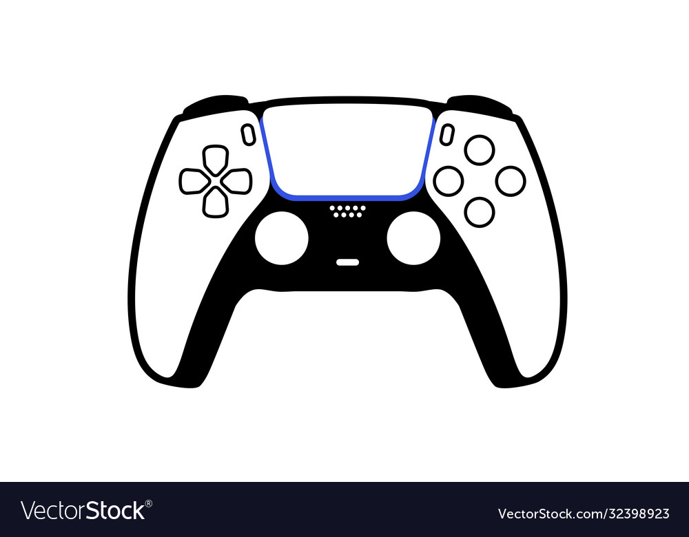 Flat design controller black Royalty Free Vector Image
