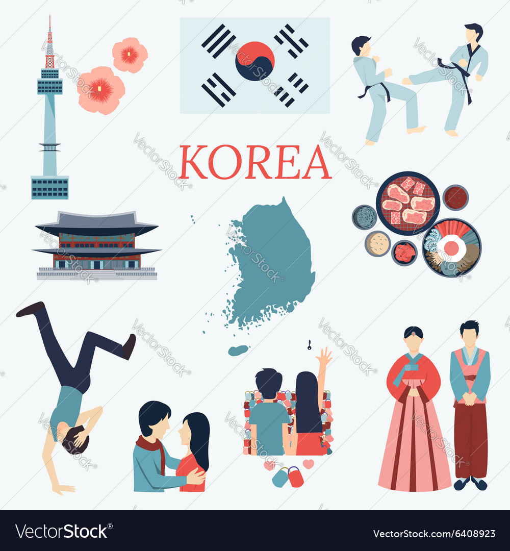 Korea design elements Royalty Free Vector Image