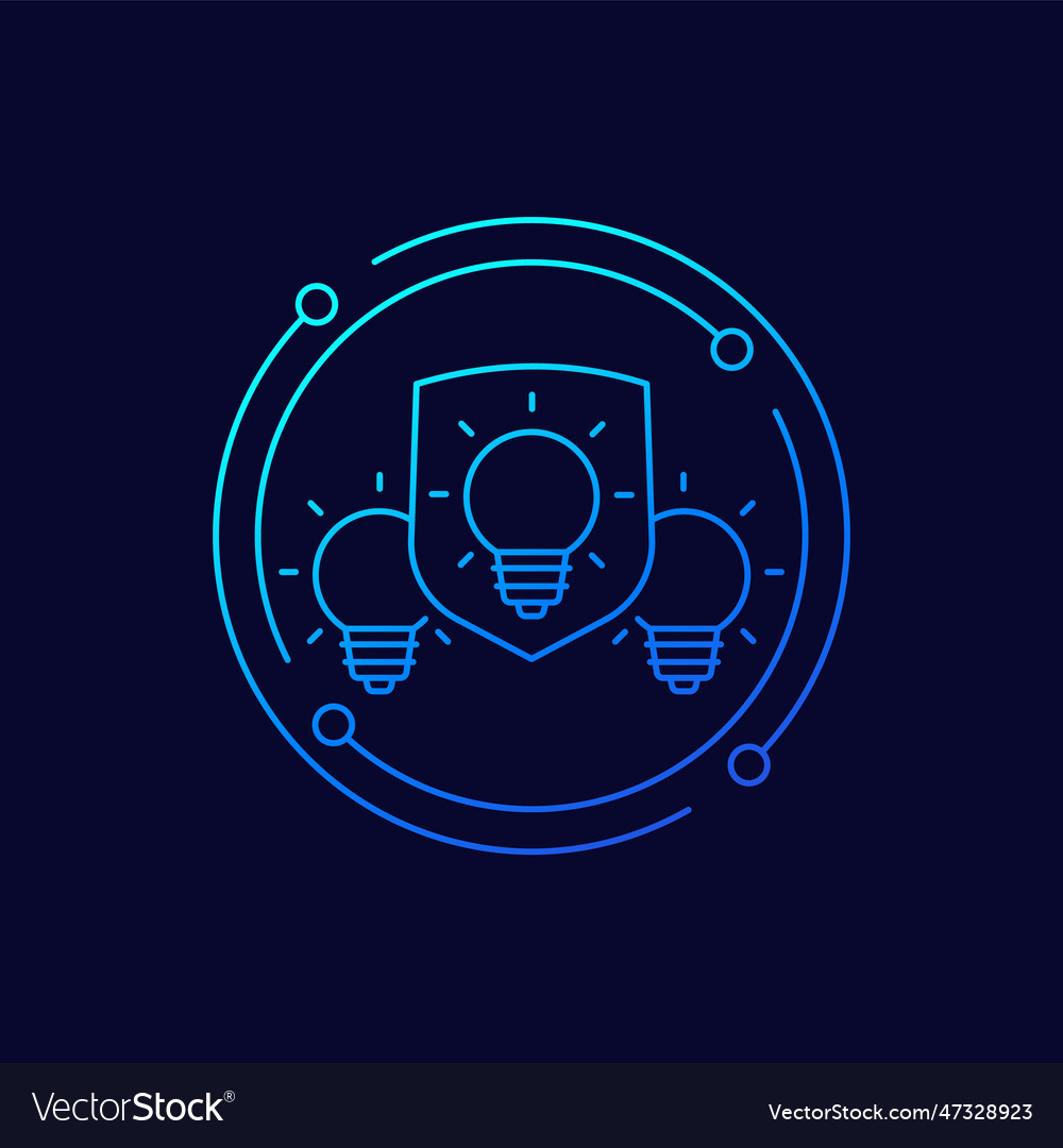 Patent protection protect ideas icon linear art Vector Image