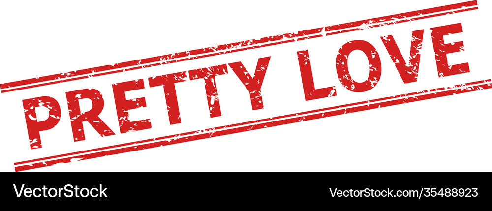 Pretty love stamp seal with scratched surface Vector Image