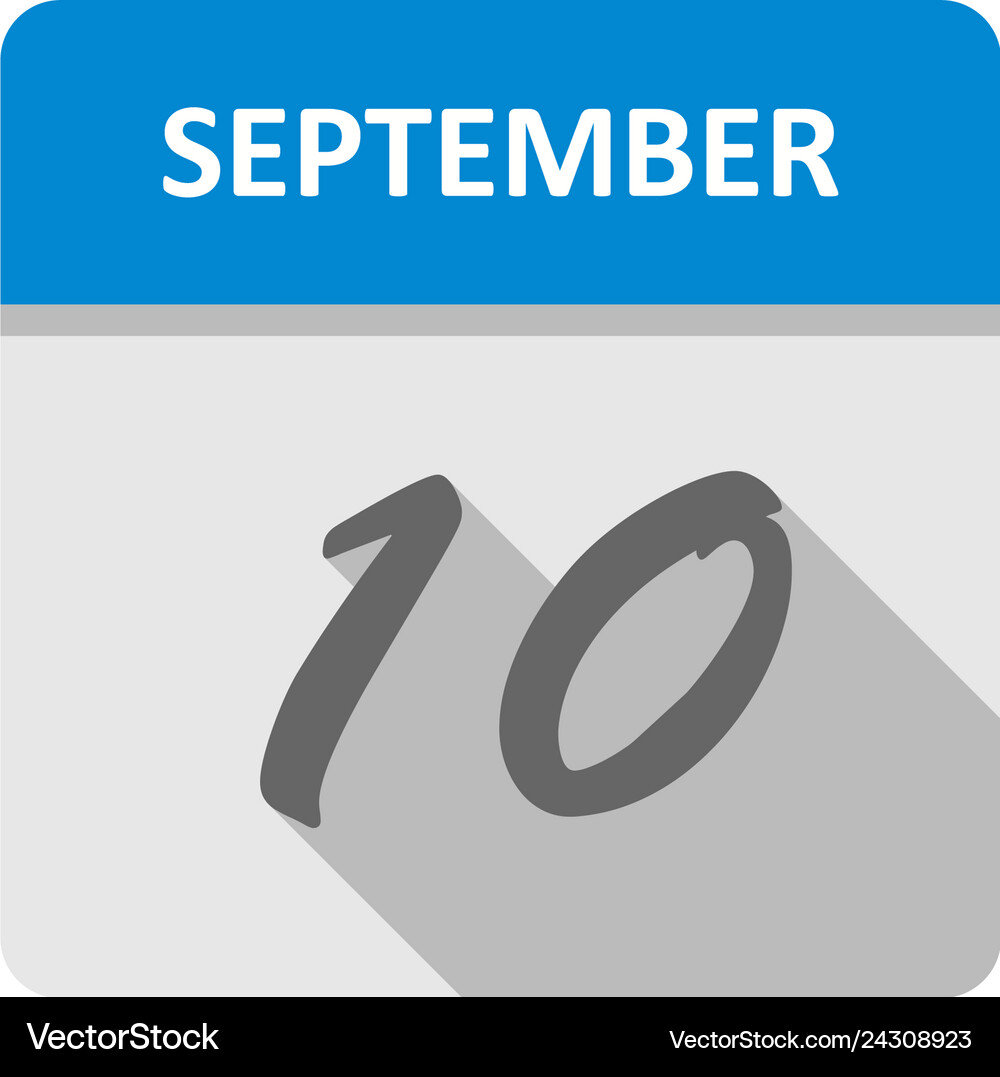 September 10th date on a single day calendar Vector Image