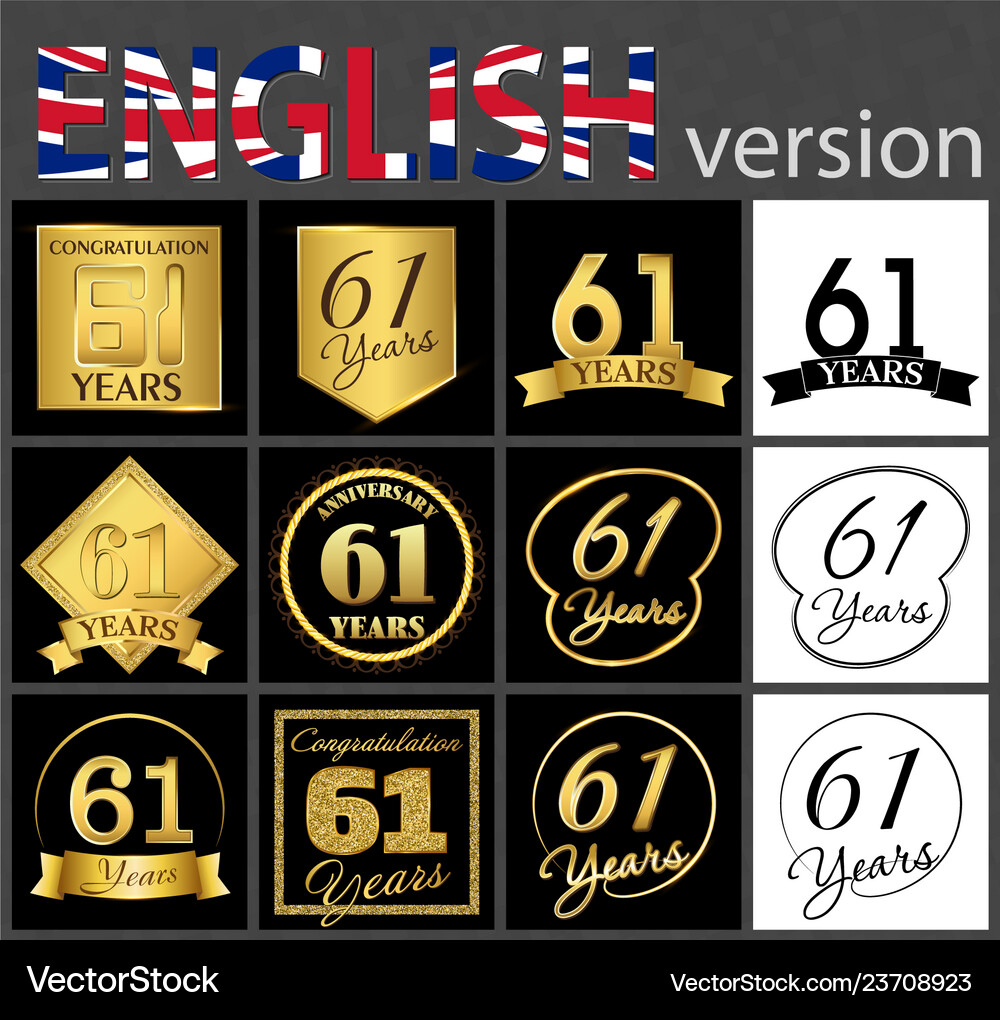 Set of number 61 templates Royalty Free Vector Image
