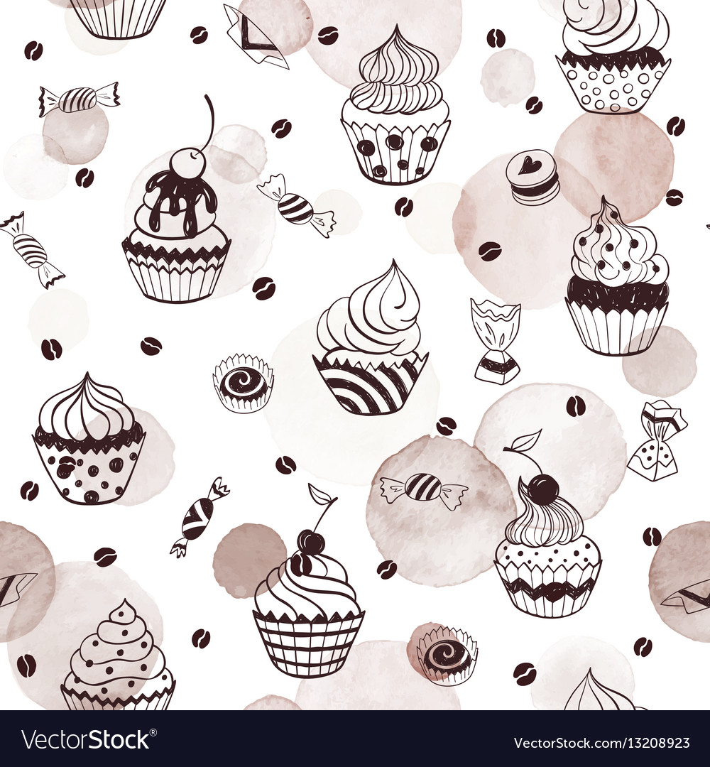 Sweets seamless pattern Royalty Free Vector Image