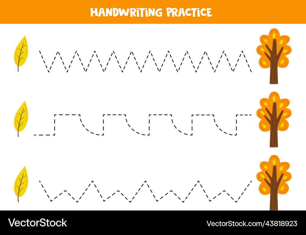Tracing lines for kids with hand drawn trees Vector Image