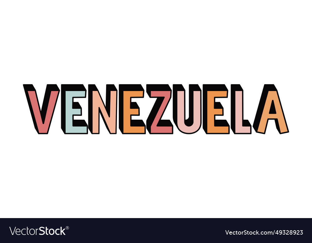 Venezuela country lettering Royalty Free Vector Image