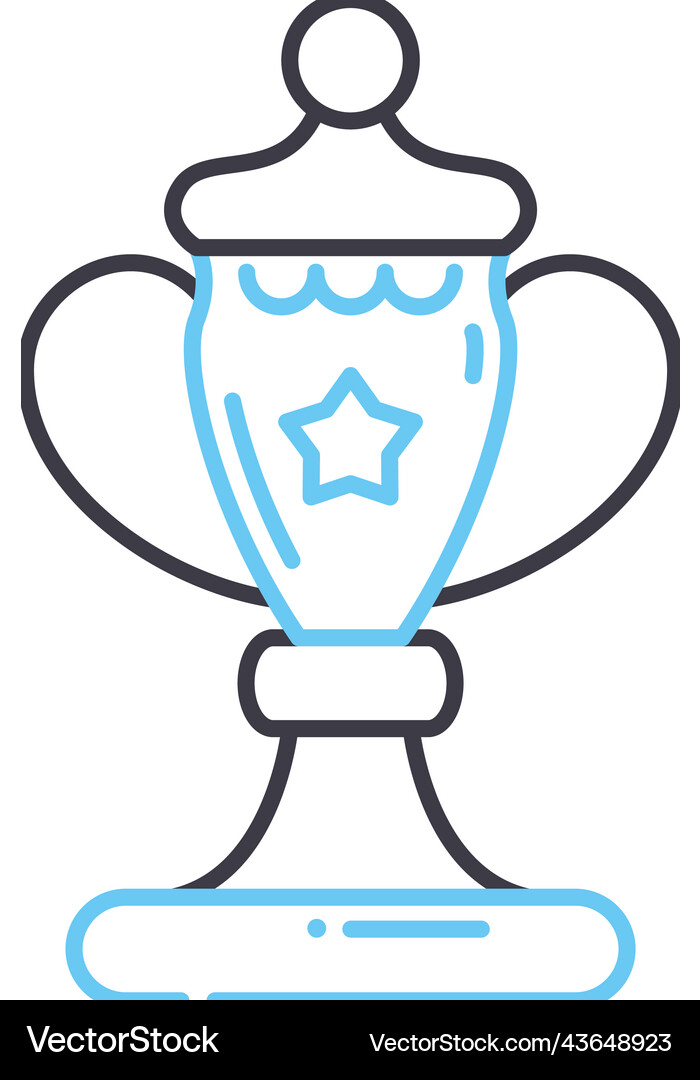 Victory line icon outline symbol Royalty Free Vector Image