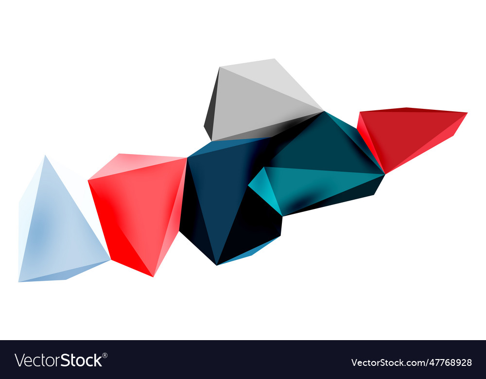 3d low poly triangle design elements Royalty Free Vector