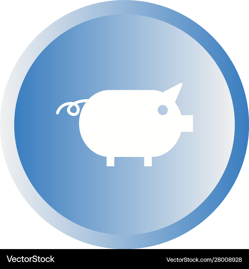 Beautiful piggy glyph icon Royalty Free Vector Image