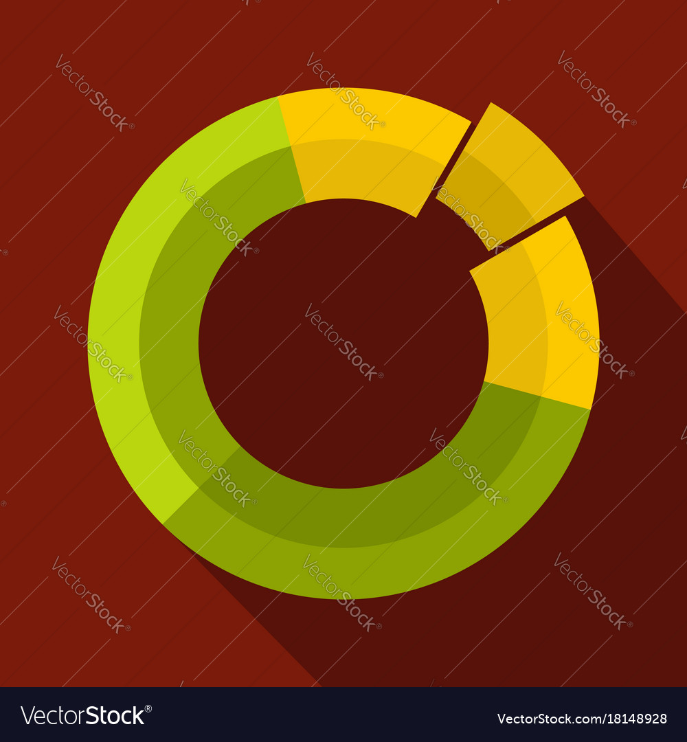Circle chart icon flat Royalty Free Vector Image