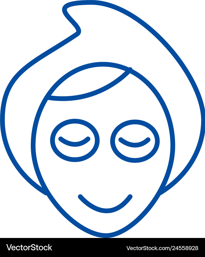 Face spa mask line icon concept spa mask Vector Image