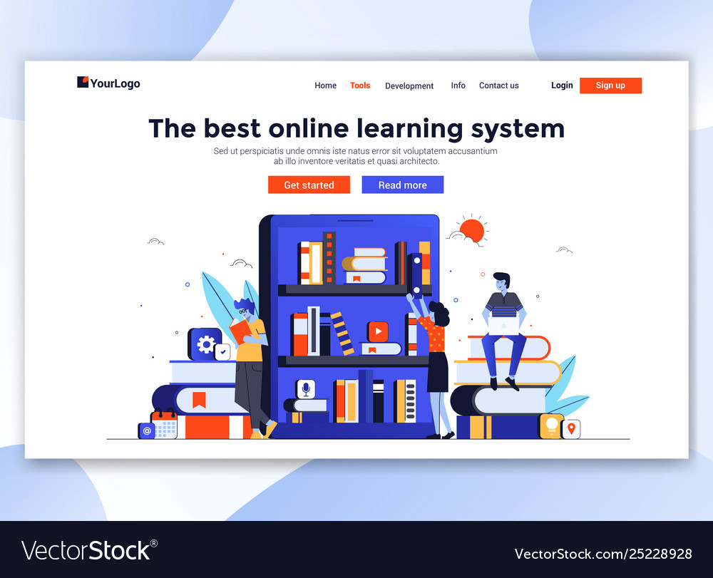 Flat modern design website template - online Vector Image Flat modern design website template - online Vector Image