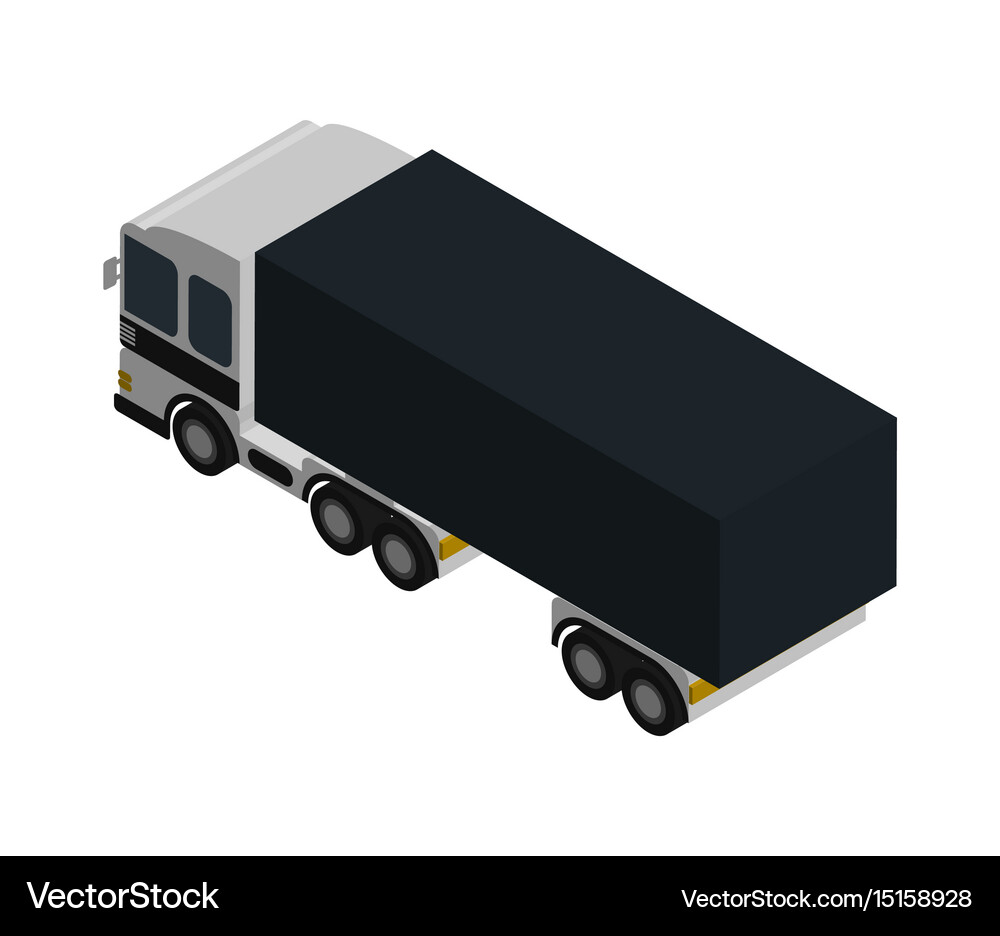 Modern lorry truck side view isometric icon Vector Image