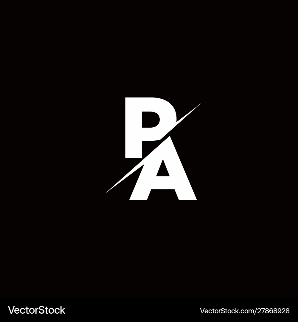 Pa logo letter monogram slash with modern Vector Image