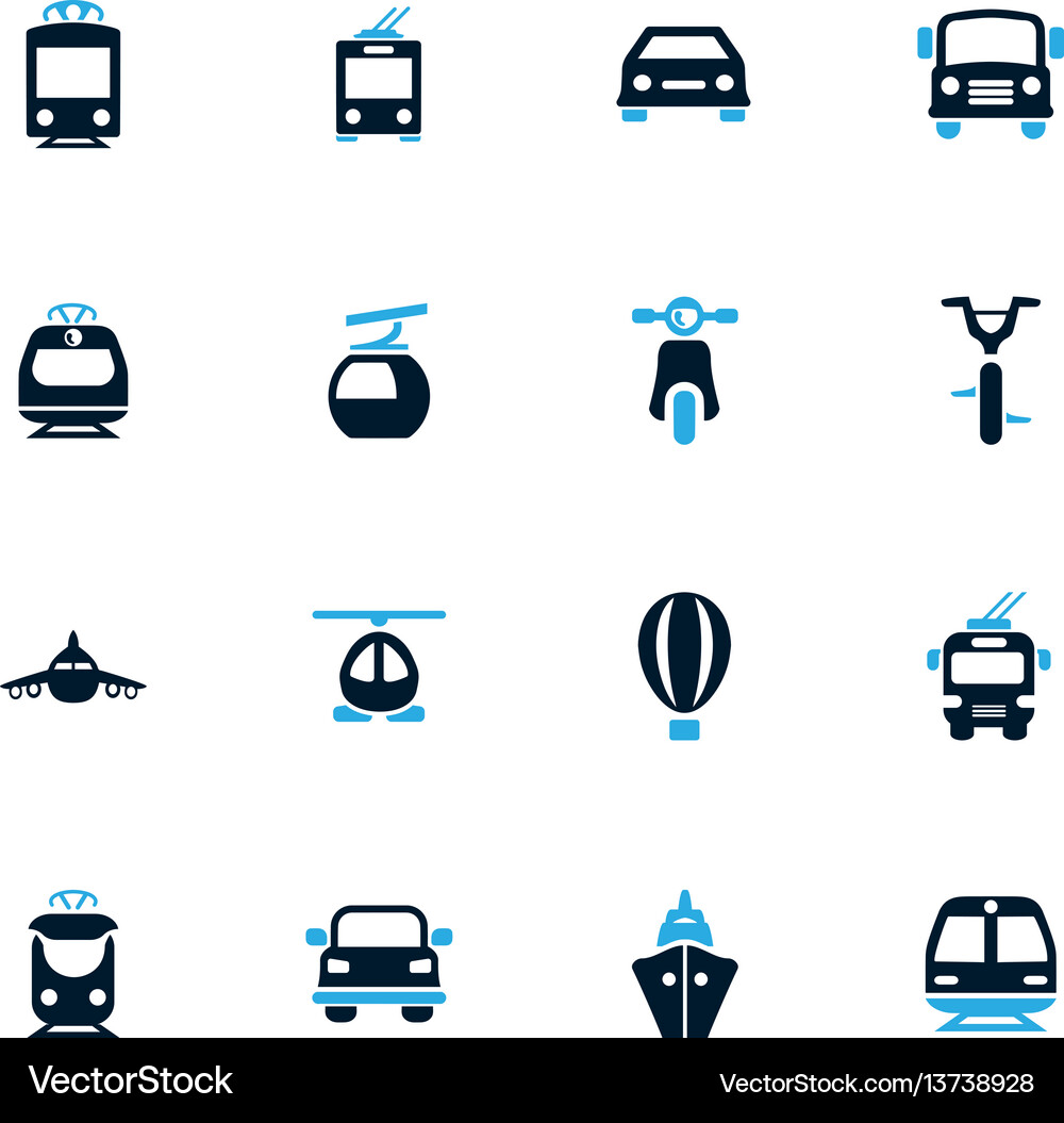 Public transport icons set Royalty Free Vector Image