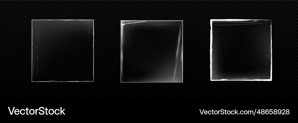 Realistic set of distressed edge vinyl covers Vector Image