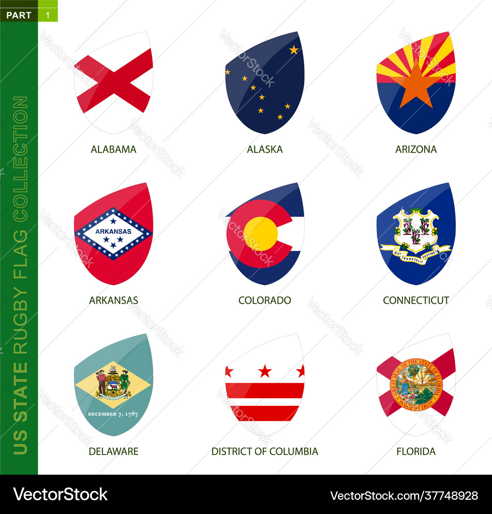 Rugby flag collection icon with flag 9 Royalty Free Vector