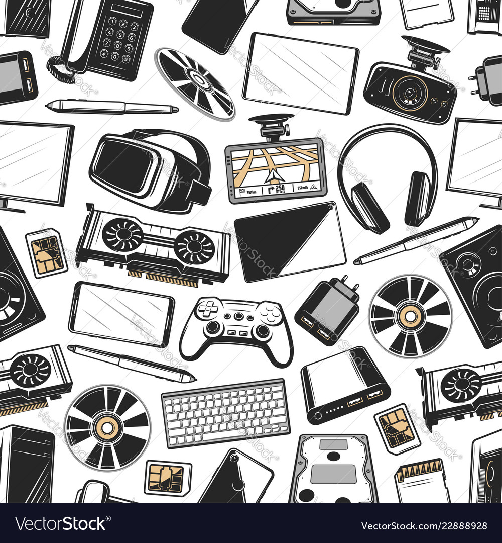 Smart technology devices pattern Royalty Free Vector Image