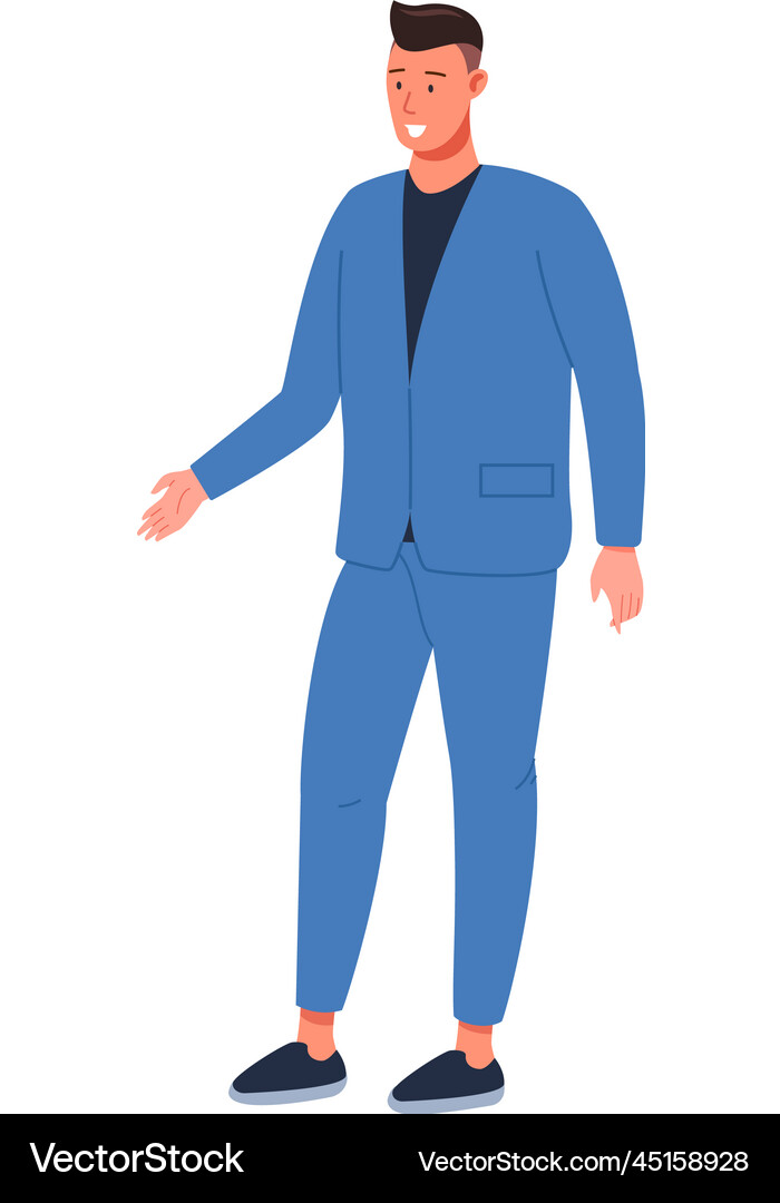 Smiling man in corporate suit professional worker Vector Image