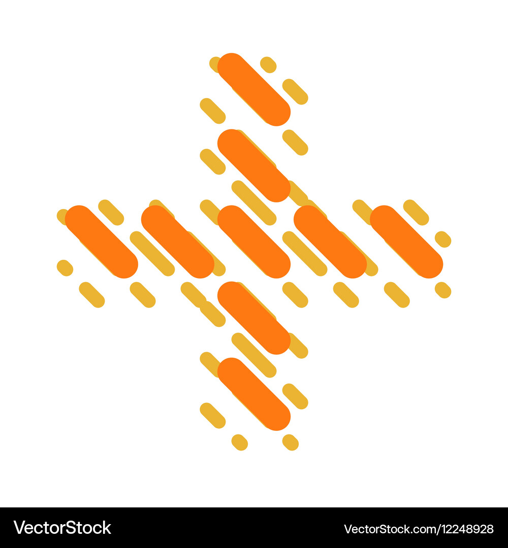 Striped latin alphabet letter plus hatching font Vector Image