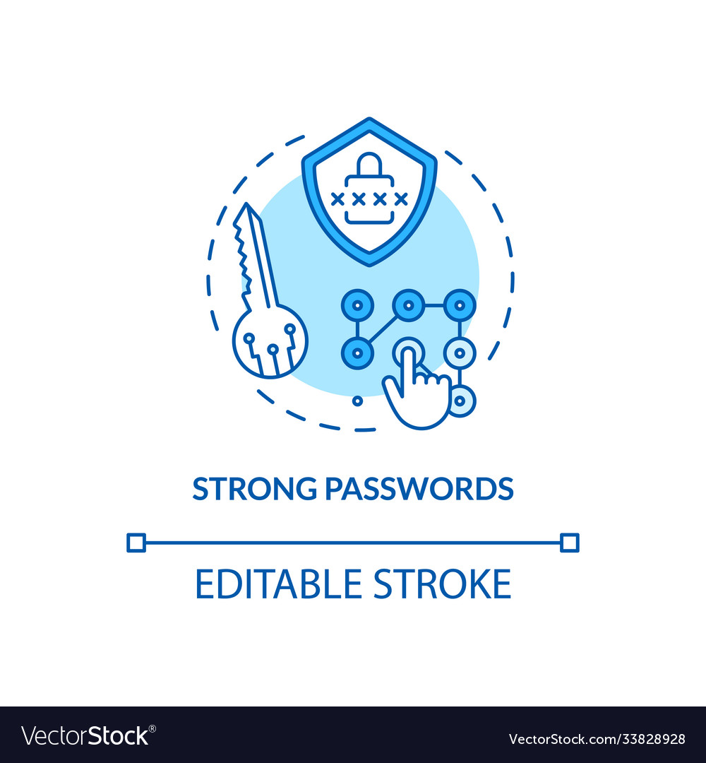 Strong passwords concept icon Royalty Free Vector Image Strong passwords concept icon Royalty Free Vector Image