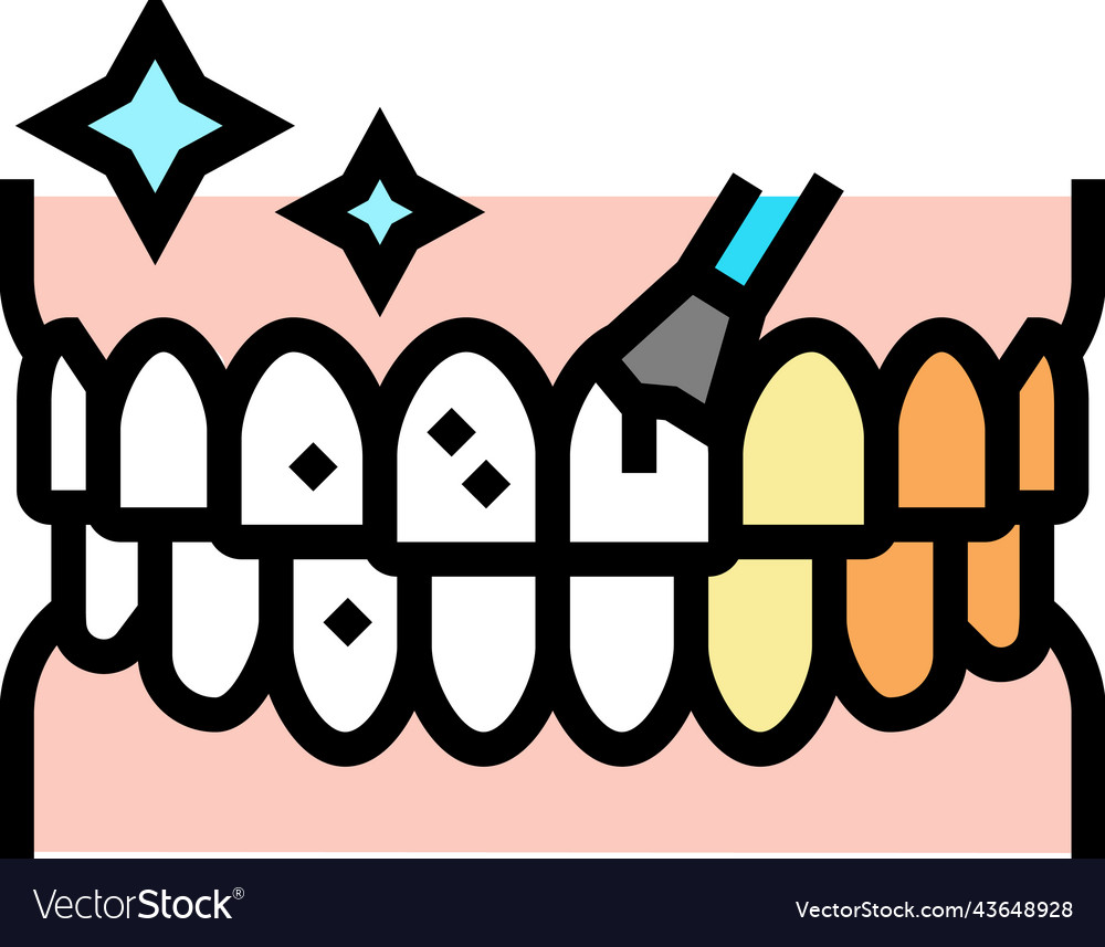 Teeth whitening color icon Royalty Free Vector Image
