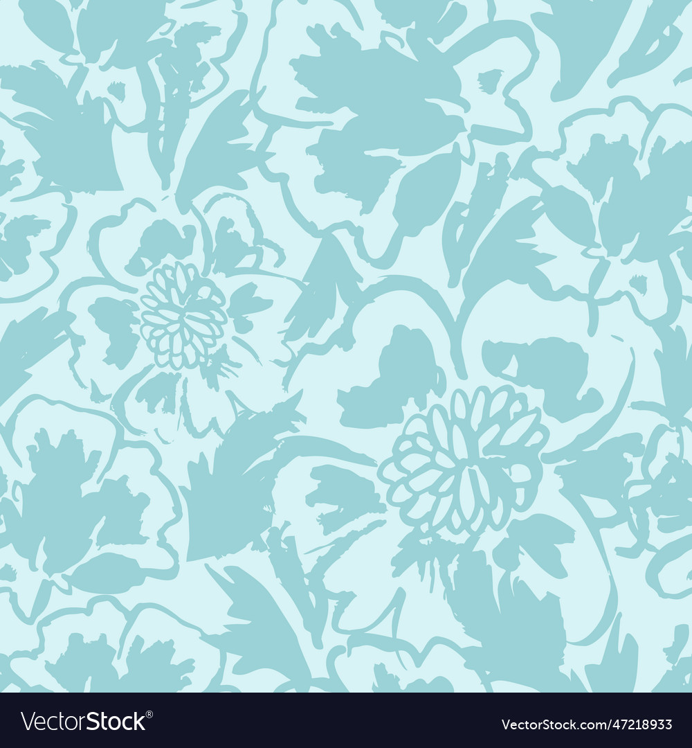 Abstract Poppy & Leaf Pattern Royalty Free Vector Image