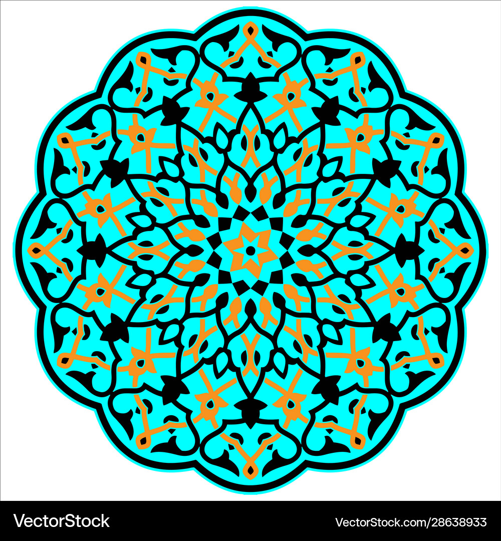 Colorful islamic illumination for mosque tiling Vector Image