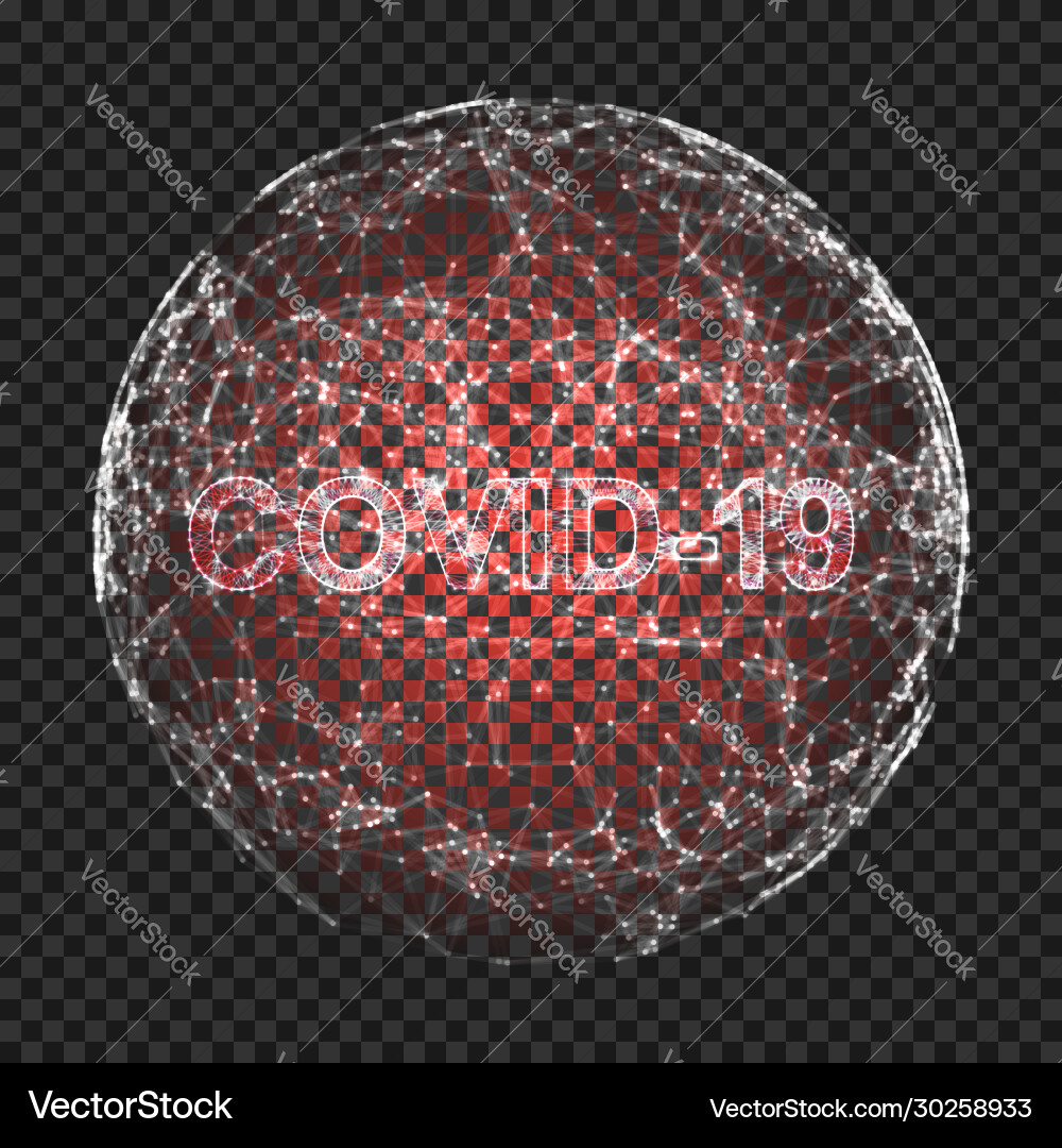 Corona virus 3d polygonal text covid-19 virus Vector Image