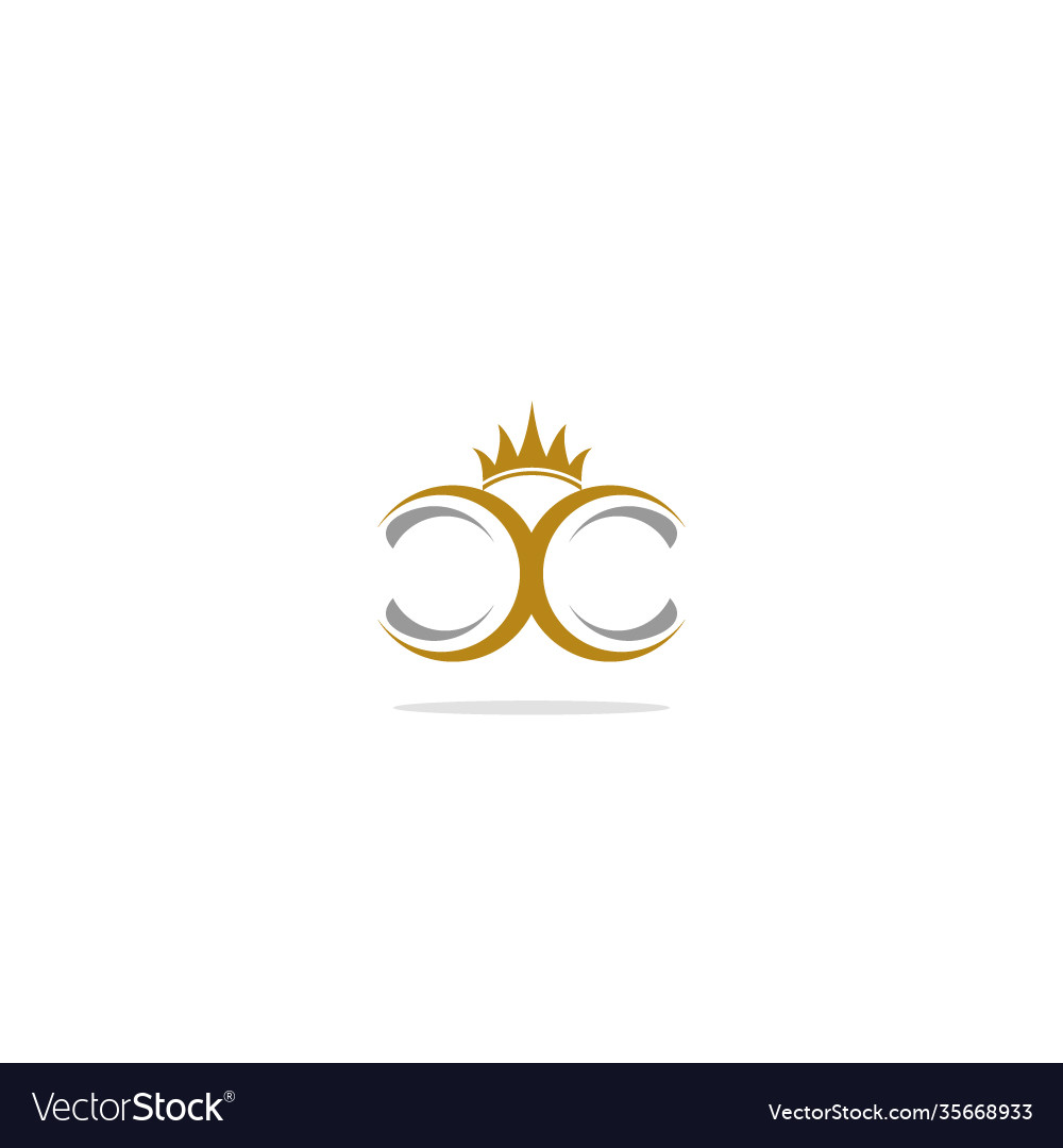 Crown c initial logo Royalty Free Vector Image