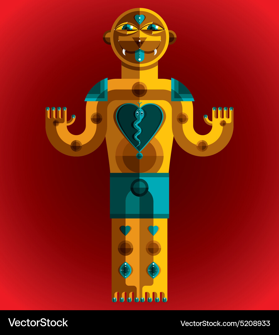 Cubism theme graphic modernistic symbol ge Vector Image