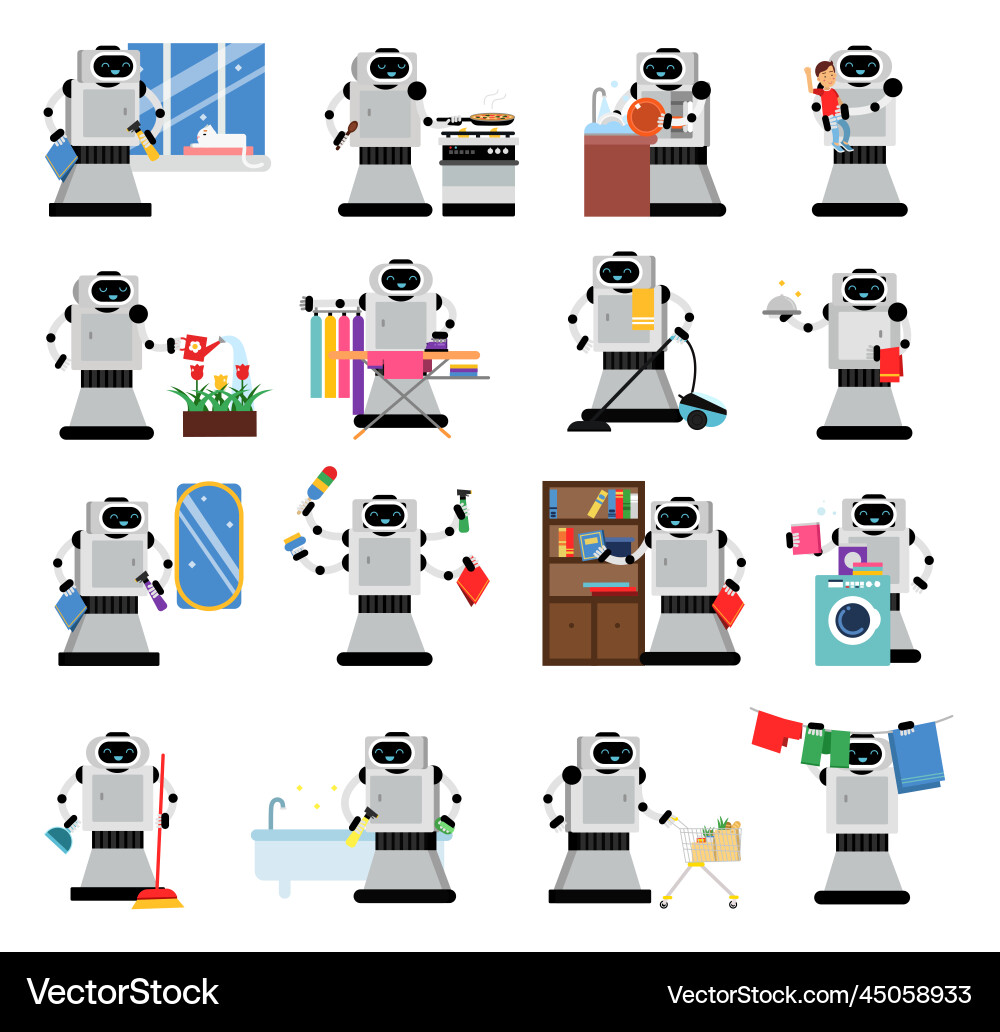 Domestic robot for automation household help Vector Image