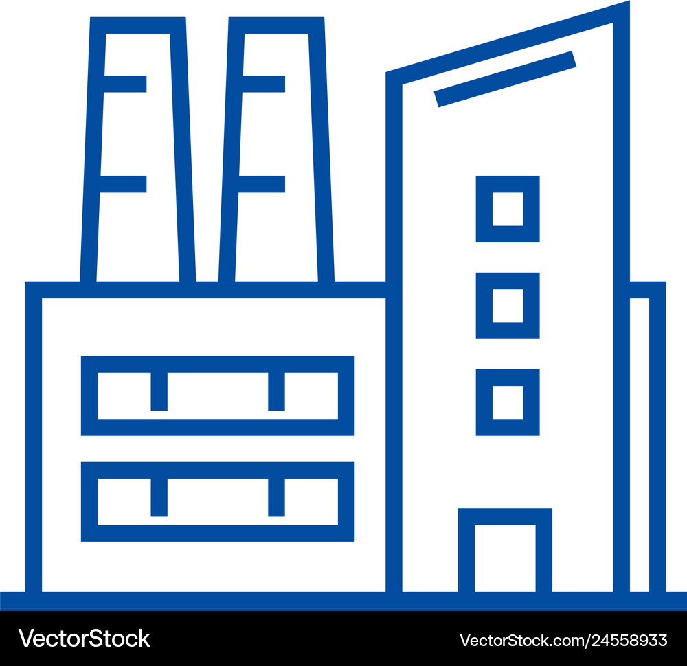 Factoryindustrial plant line icon concept Vector Image
