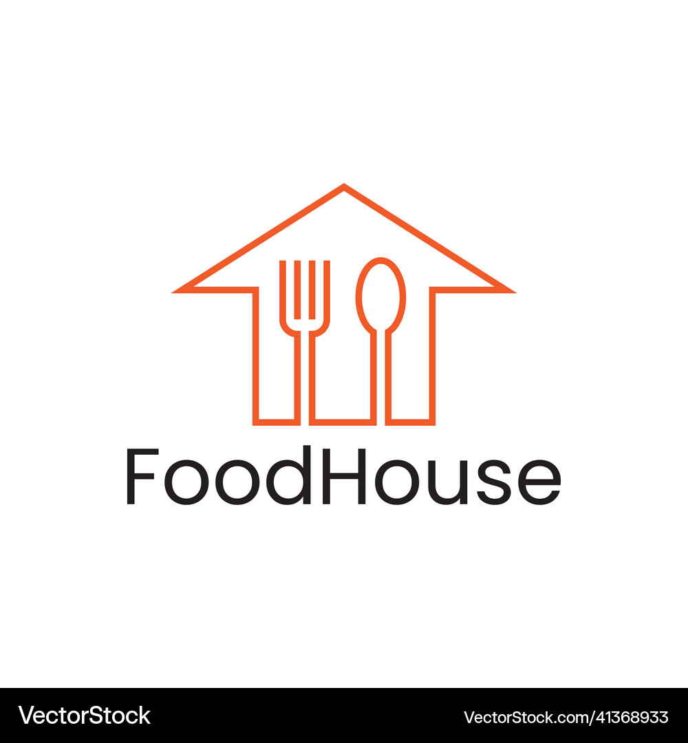 Food house restaurant logo design Royalty Free Vector Image