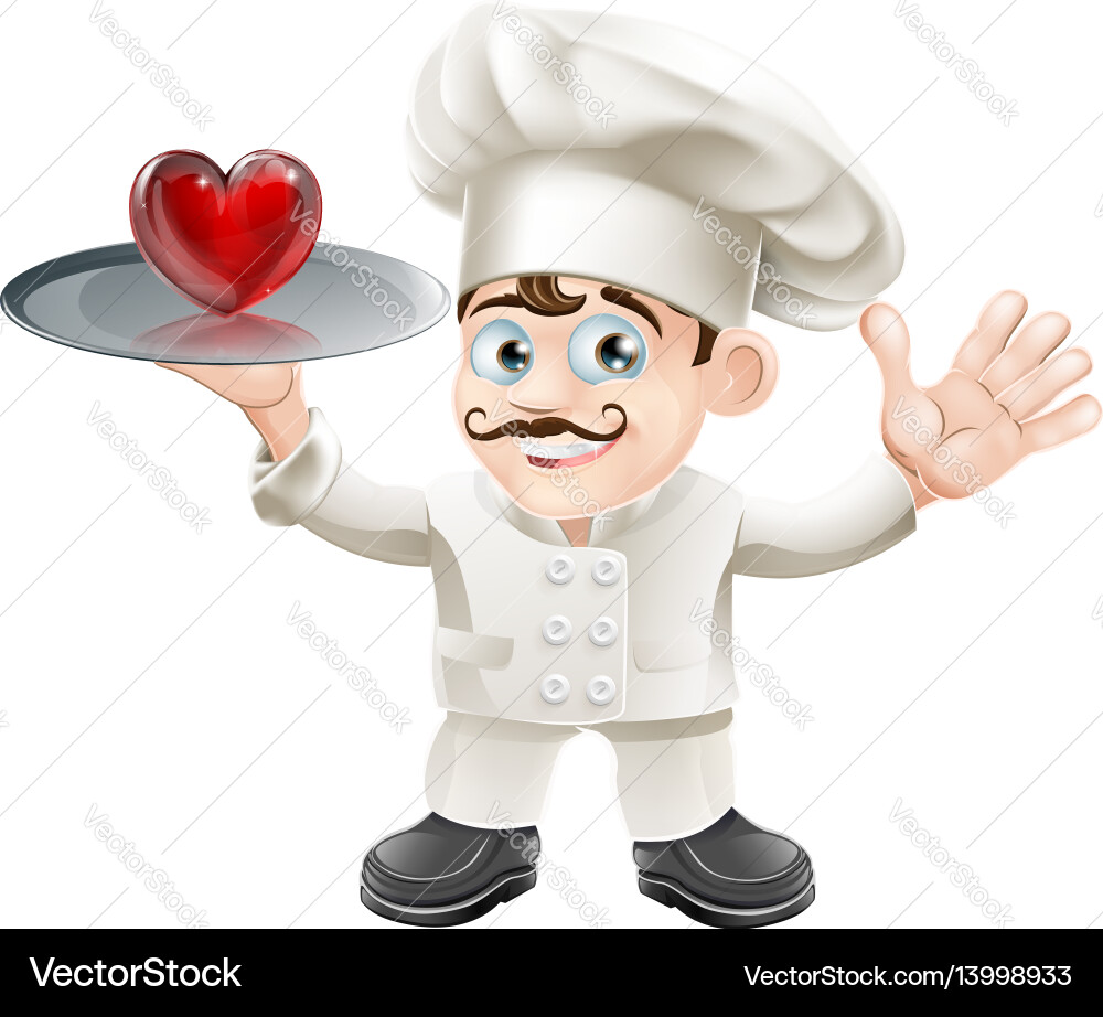 Food lover heart chef Royalty Free Vector Image