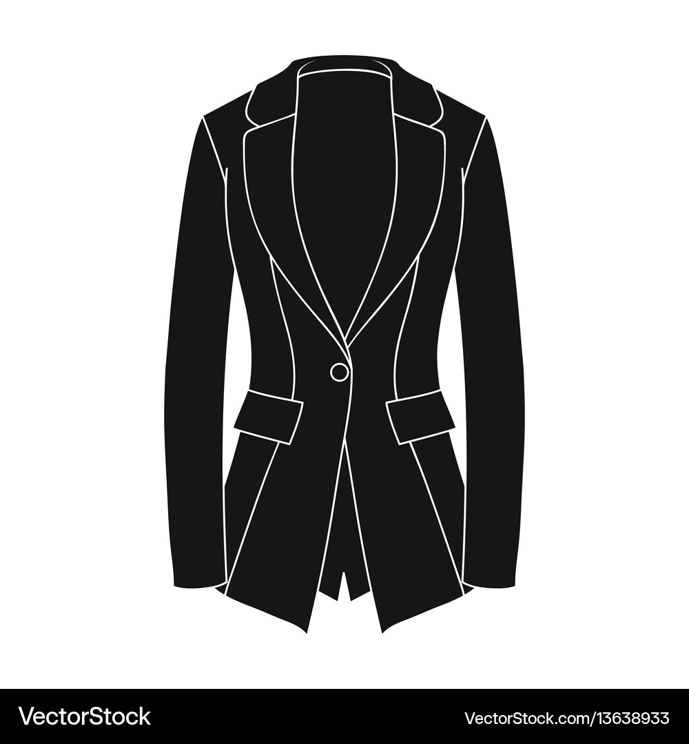 Grey women s jacket with pockets work austere Vector Image
