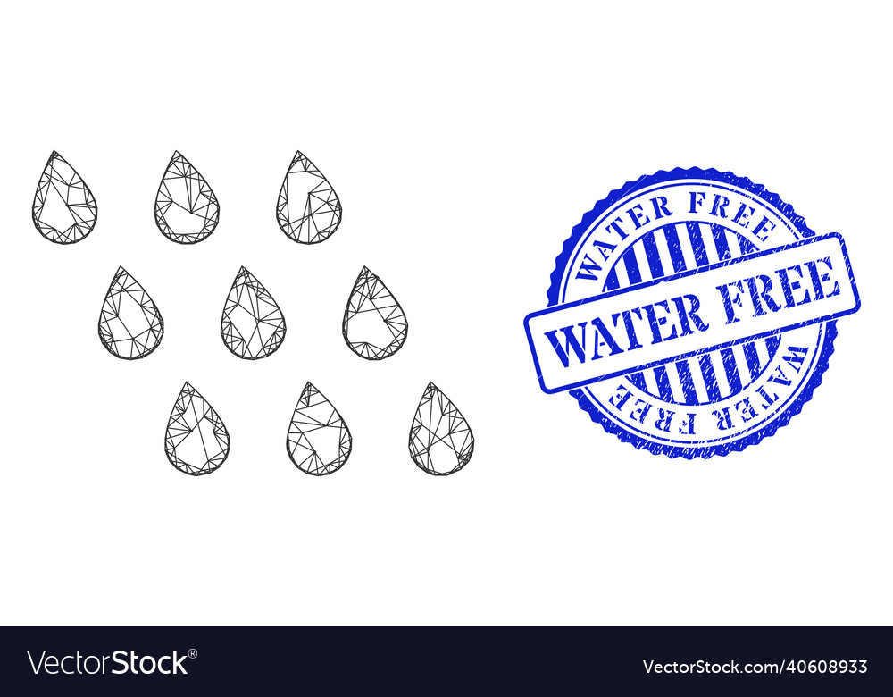 Grunge water free stamp seal and network rain Vector Image Grunge water free stamp seal and network rain Vector Image