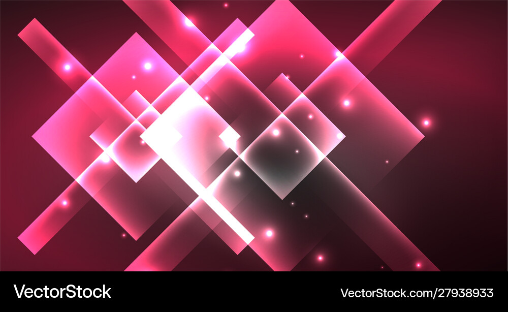 Neon shiny color squares on black modern template Vector Image