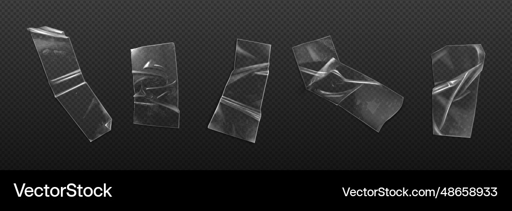 Realistic set of adhesive plastic tape Royalty Free Vector