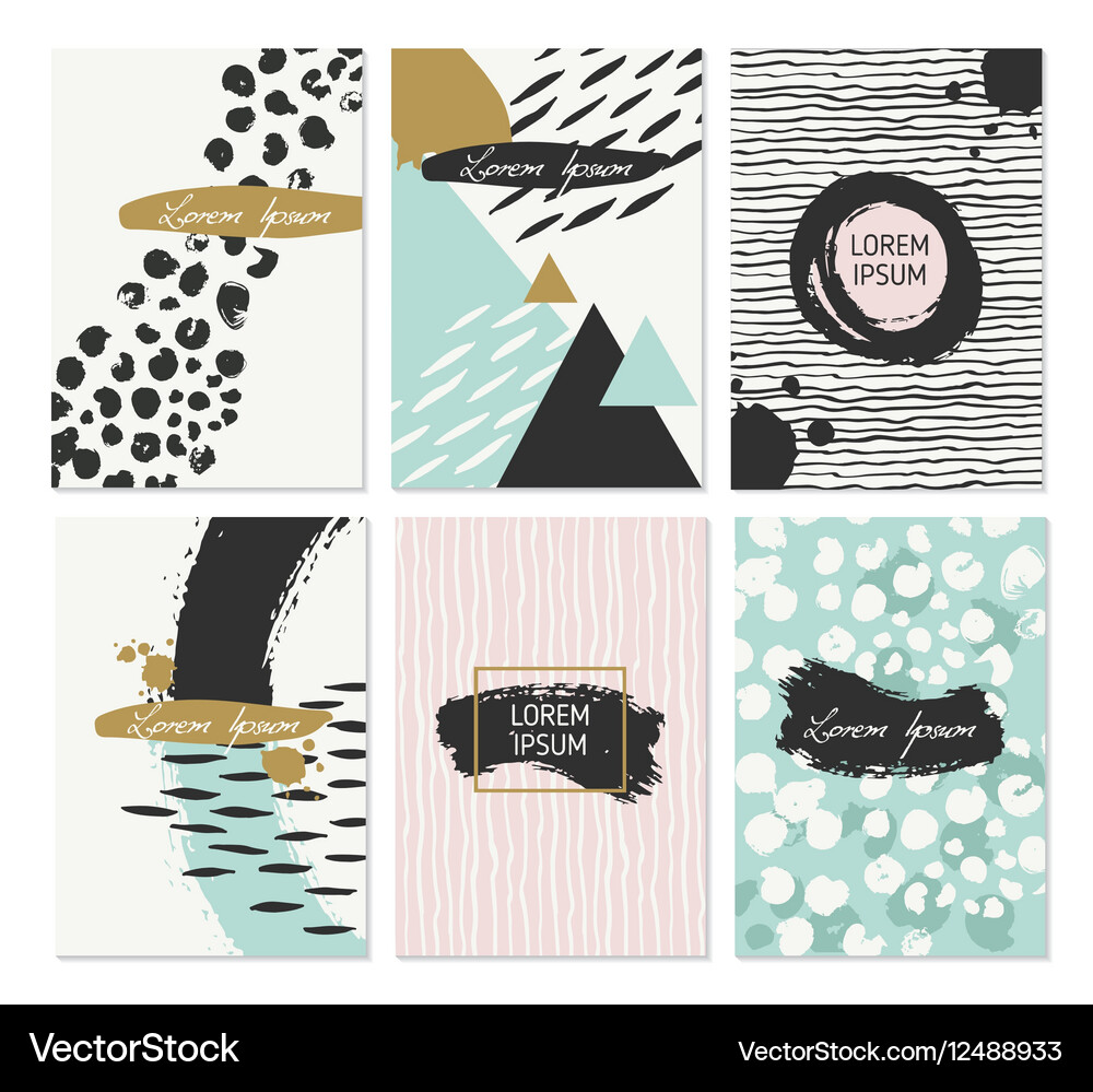 Set of hand drawn brochure templates Royalty Free Vector