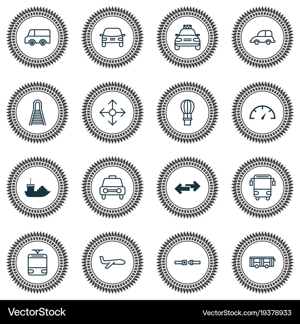 Vehicle icons set with navigation arrows road Vector Image