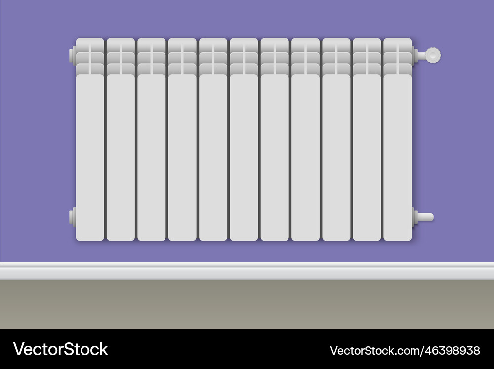3d realistic heating battery domestic radiator Vector Image