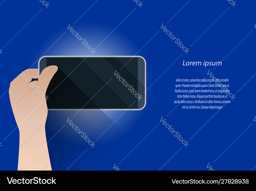 Abstract smartphone in human hand advertising Vector Image