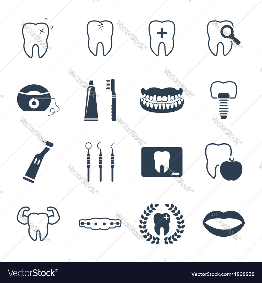 Dental and teeth health icon set Royalty Free Vector Image Dental and teeth health icon set Royalty Free Vector Image