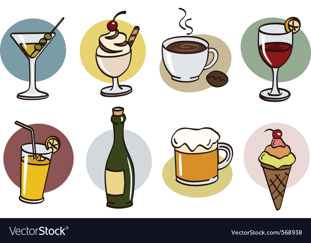 Drinks Collection Royalty Free Vector Image - VectorStock