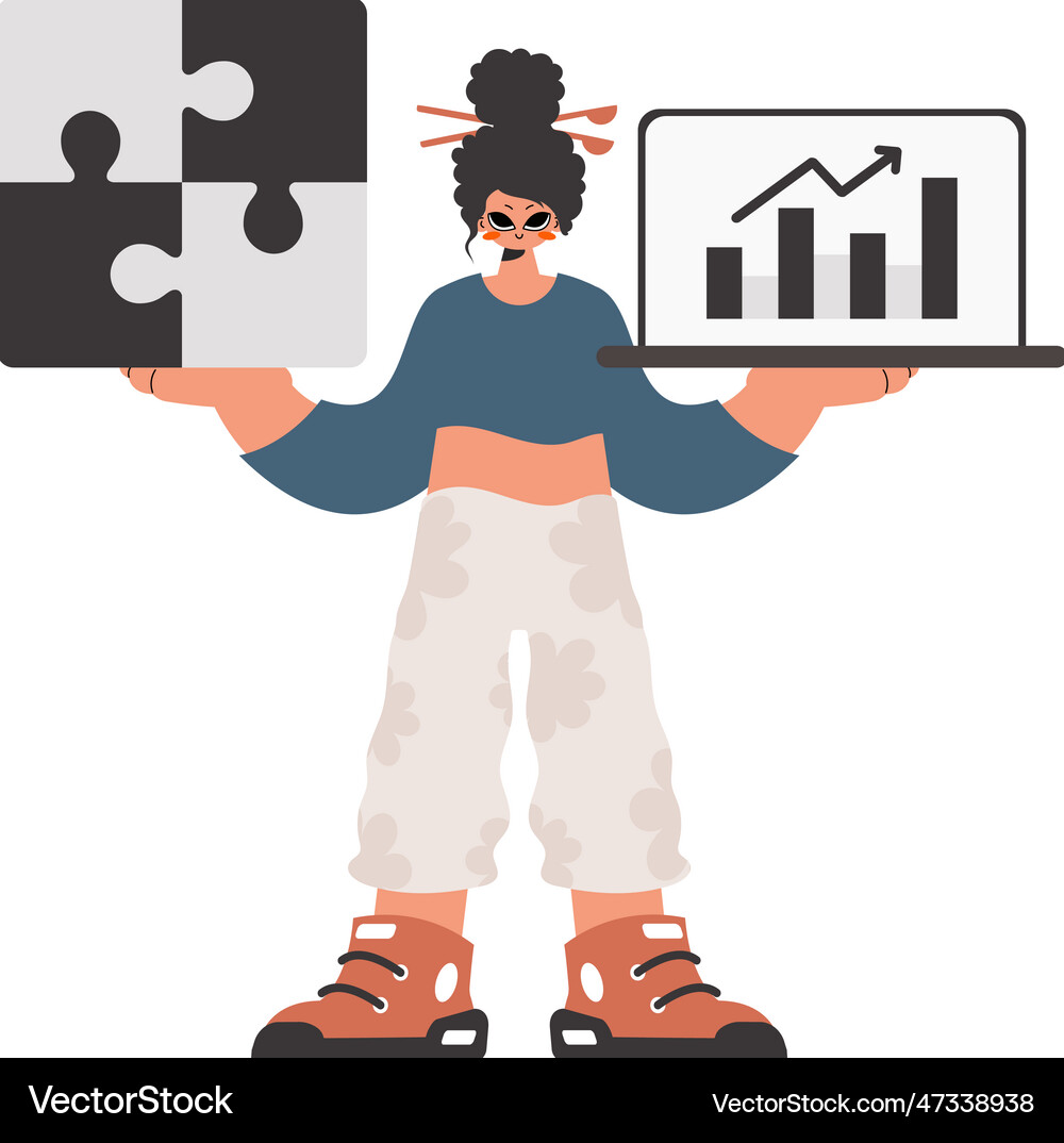 Energetic lady is holding a overwhelm Royalty Free Vector