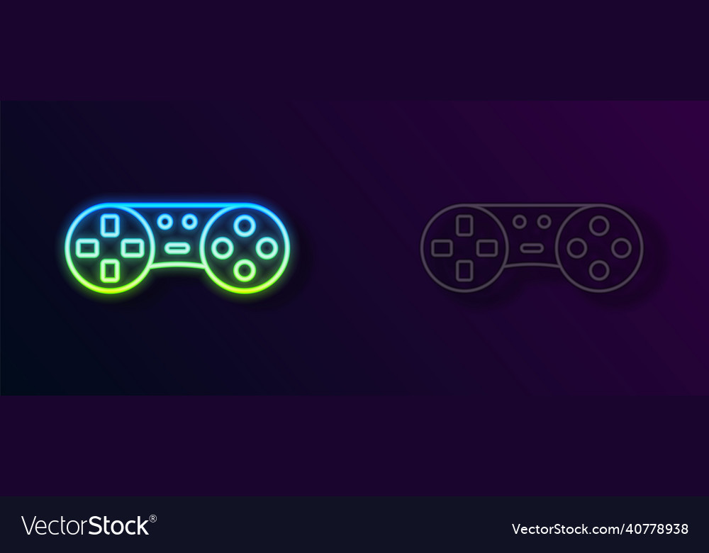 Glowing neon line game controller or joystick Vector Image