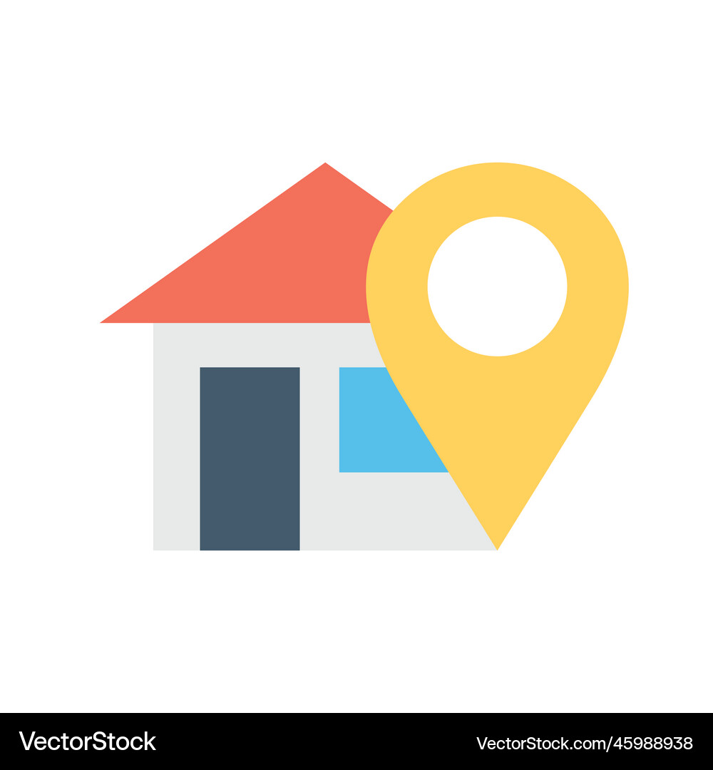 Home location pin icon or destination Royalty Free Vector